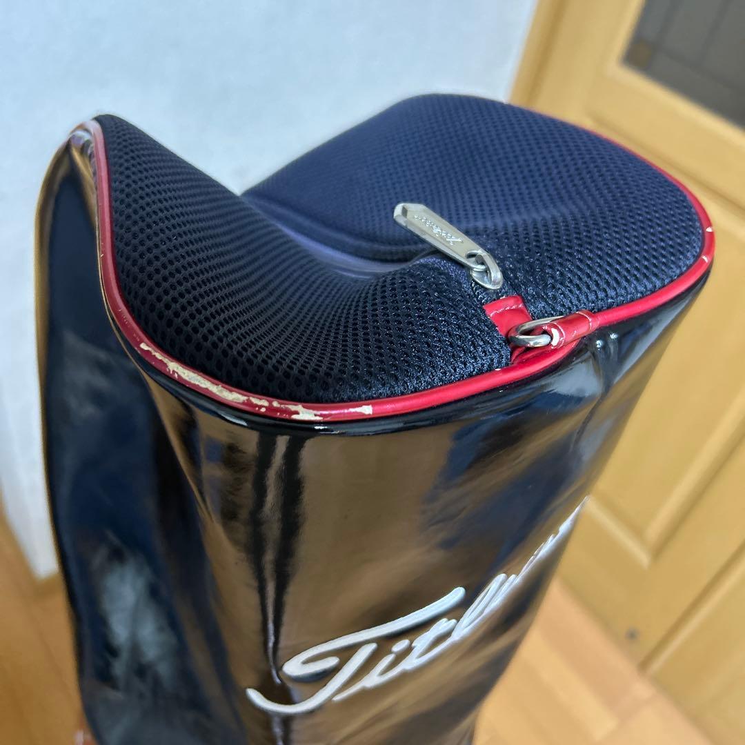 Titleist エナメルゴルフキャディバッグ 黒赤