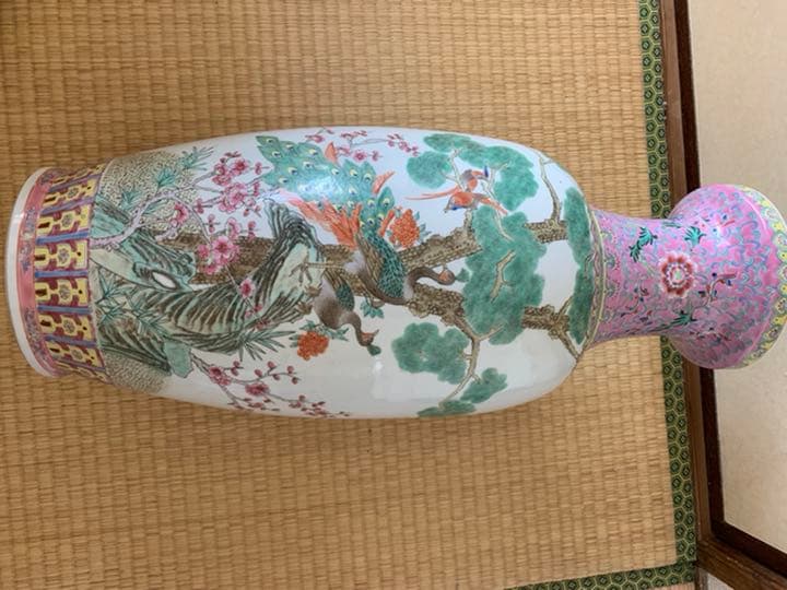 骨董品　景徳鎮 花瓶　中国陶磁器  花瓶 粉彩