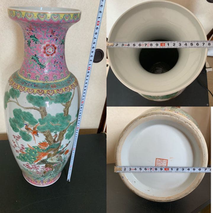 骨董品　景徳鎮 花瓶　中国陶磁器  花瓶 粉彩