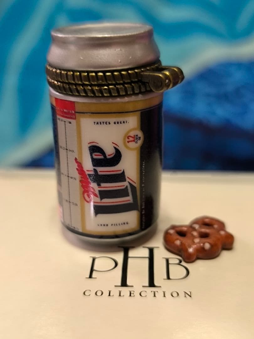 Miller Lite ミニチュア缶 ビンテージスタイル ヒンジボックス