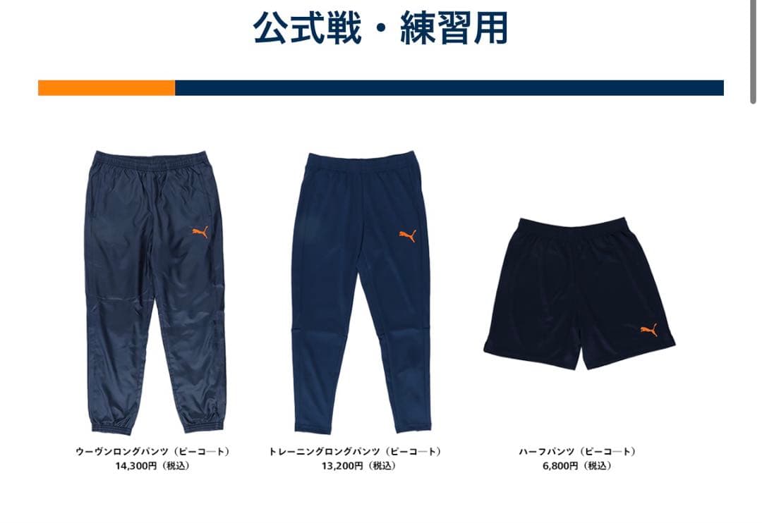 清水エスパルス ウーブンロングパンツ　公式戦　練習用　XL PUMA 2025
