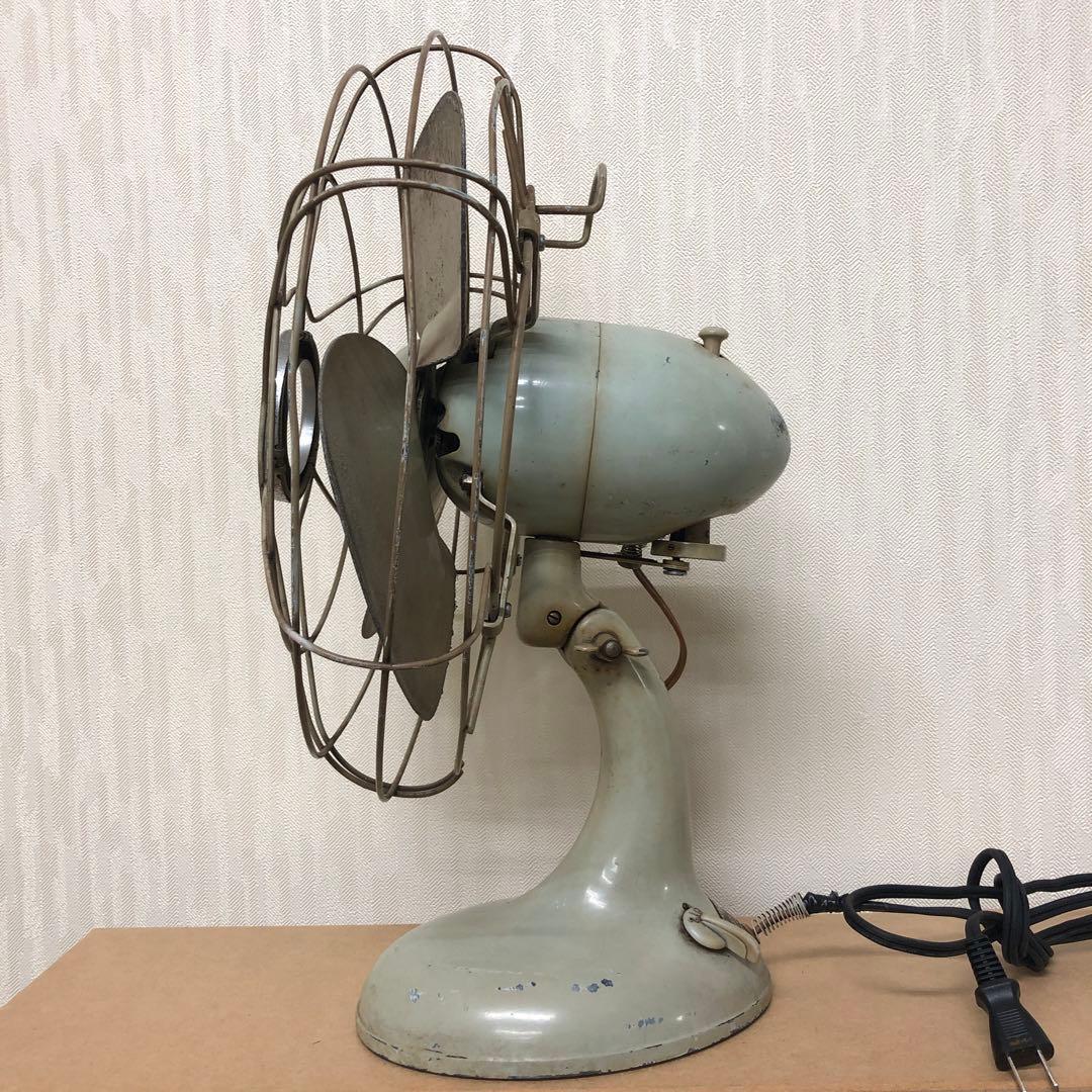 完動品 昭和レトロ 三菱 鉄羽根 3枚羽根 扇風機 羽根径30cm アンティーク