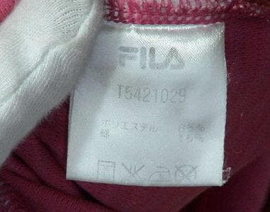 25825　FILA レディース　半袖カットソー　ピンクＸ白ボーダー　サイズXL