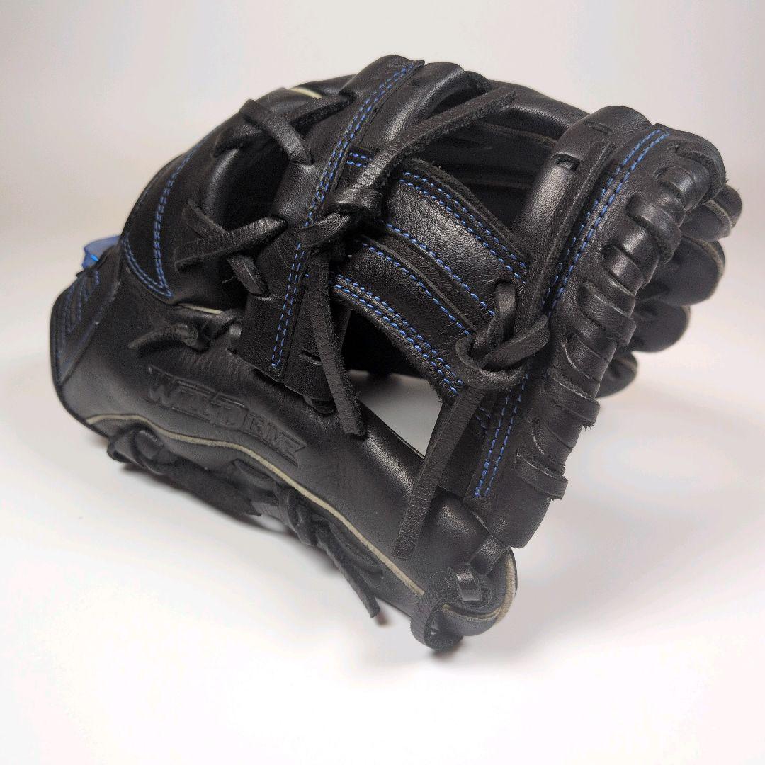 【美品】MIZUNO ミズノ WILLDRIVE 軟式グローブ 内野手用 黒×青