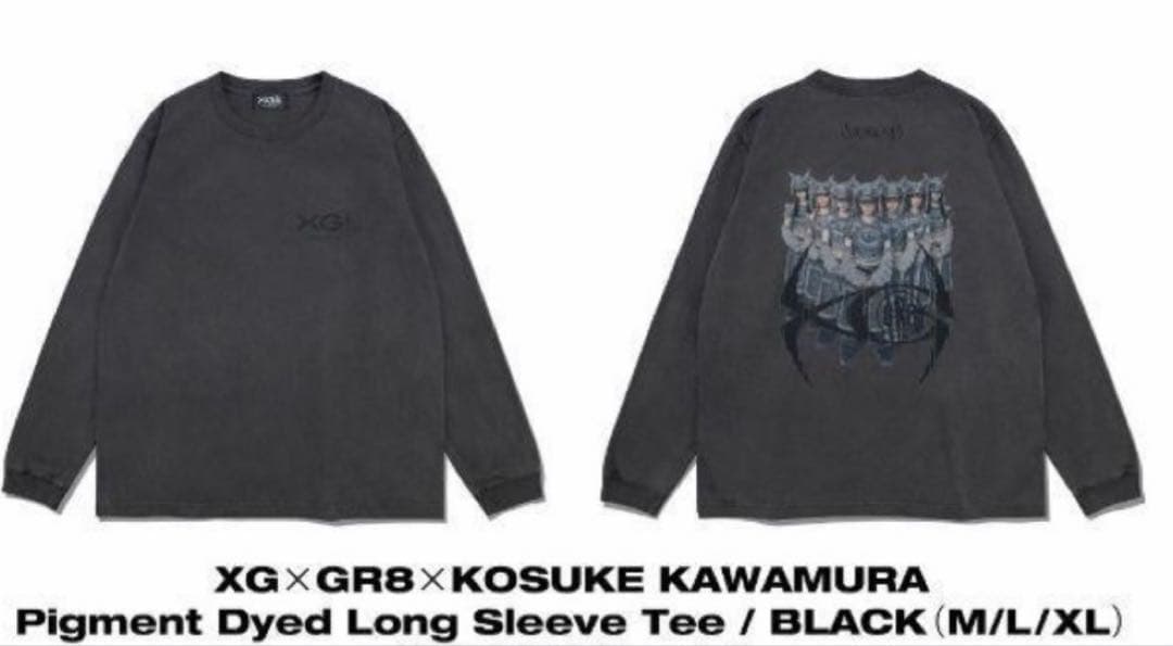 XG GR8×KOSUKE KAWAMURA ブラック長袖Tシャツ L