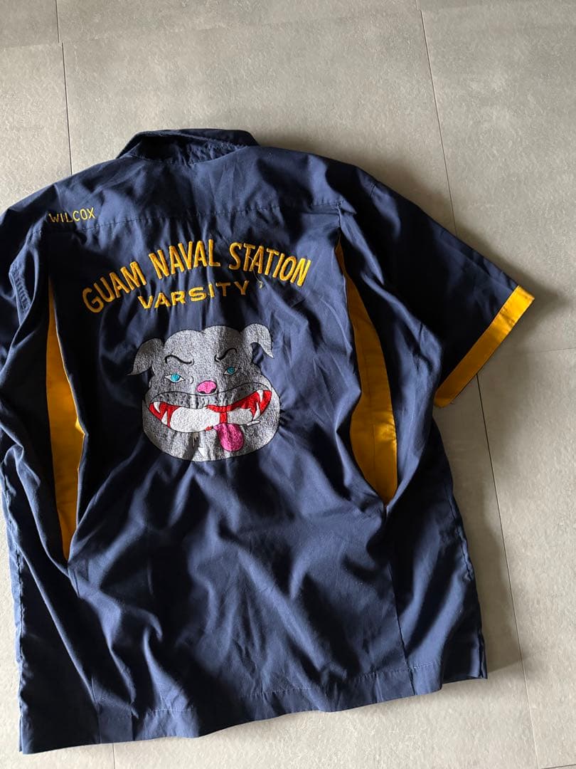ウェア・シャツ 80's USN Guam Naval Station boring shirt