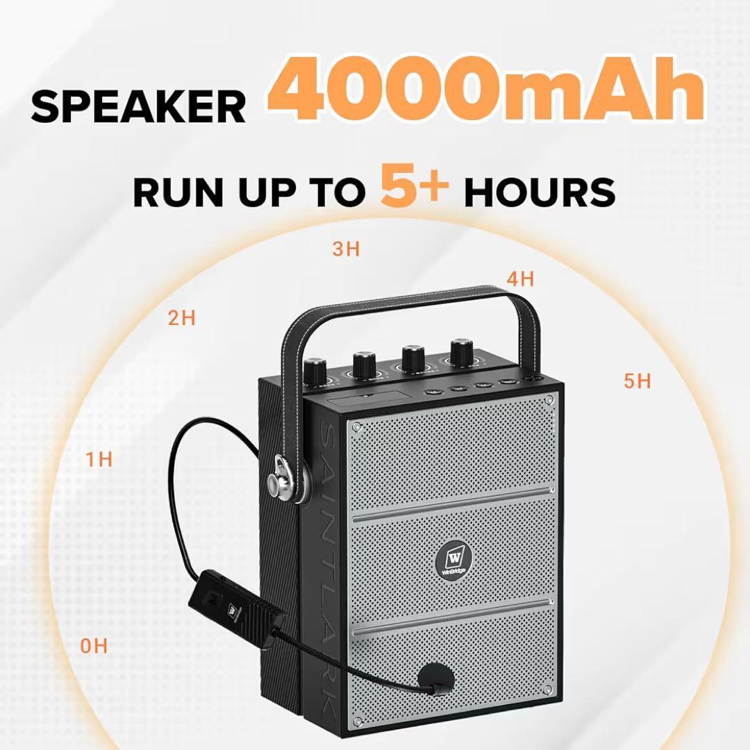 ポータブル拡声器 ポータブルスピーカー マイク 会議講演 カラオケ ワイヤレス