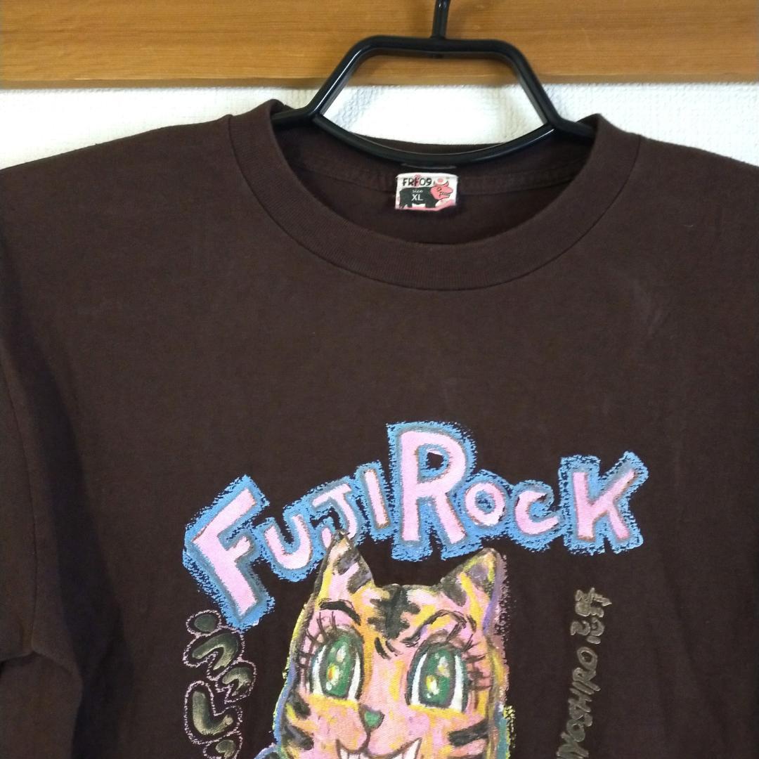 激レア　美品　忌野清志郎 Tシャツ 猫　フジロック　2003　茶　XL