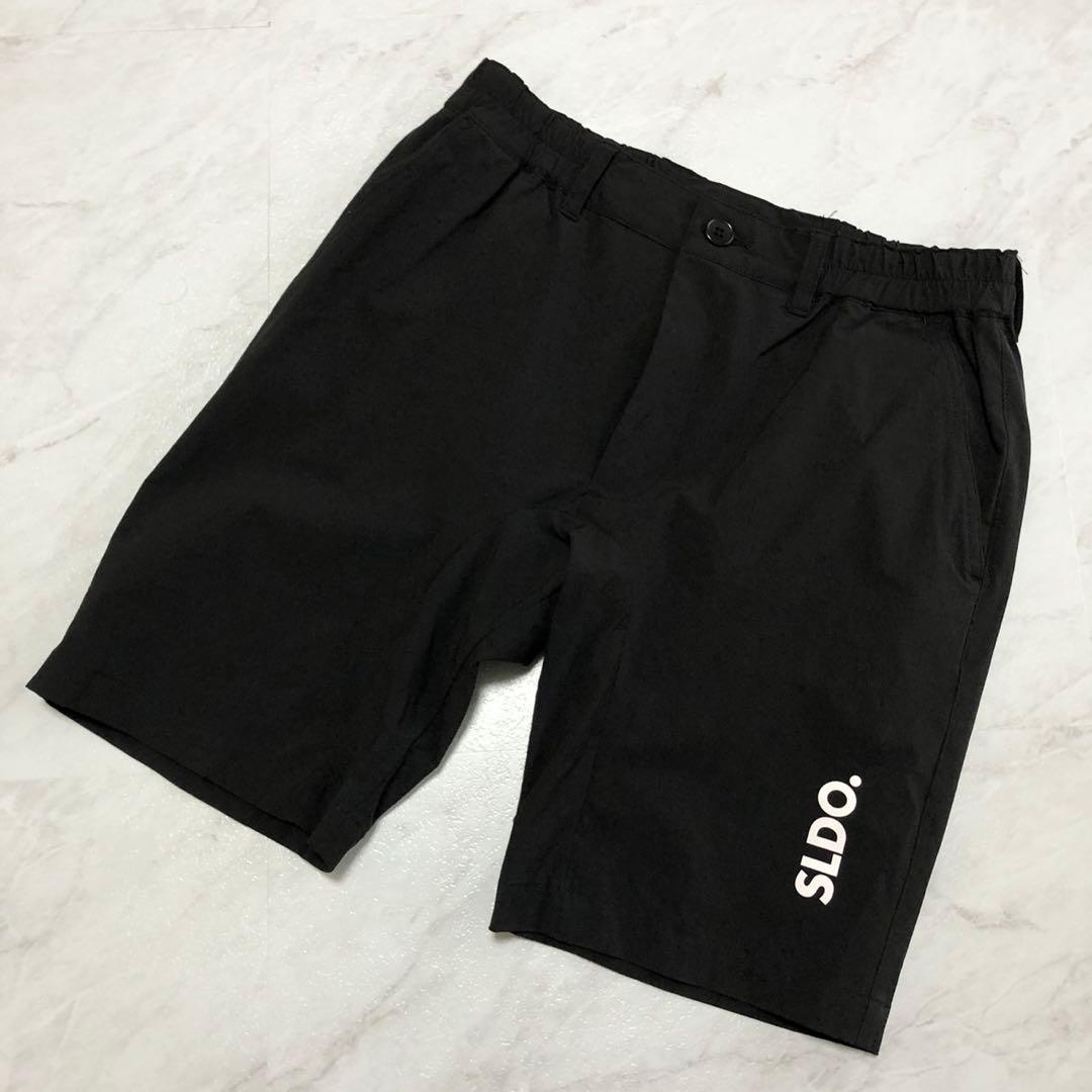 【美品】SLDO. ショートパンツ 速乾 ストレッチ ロゴ ブラック ゴルフ M