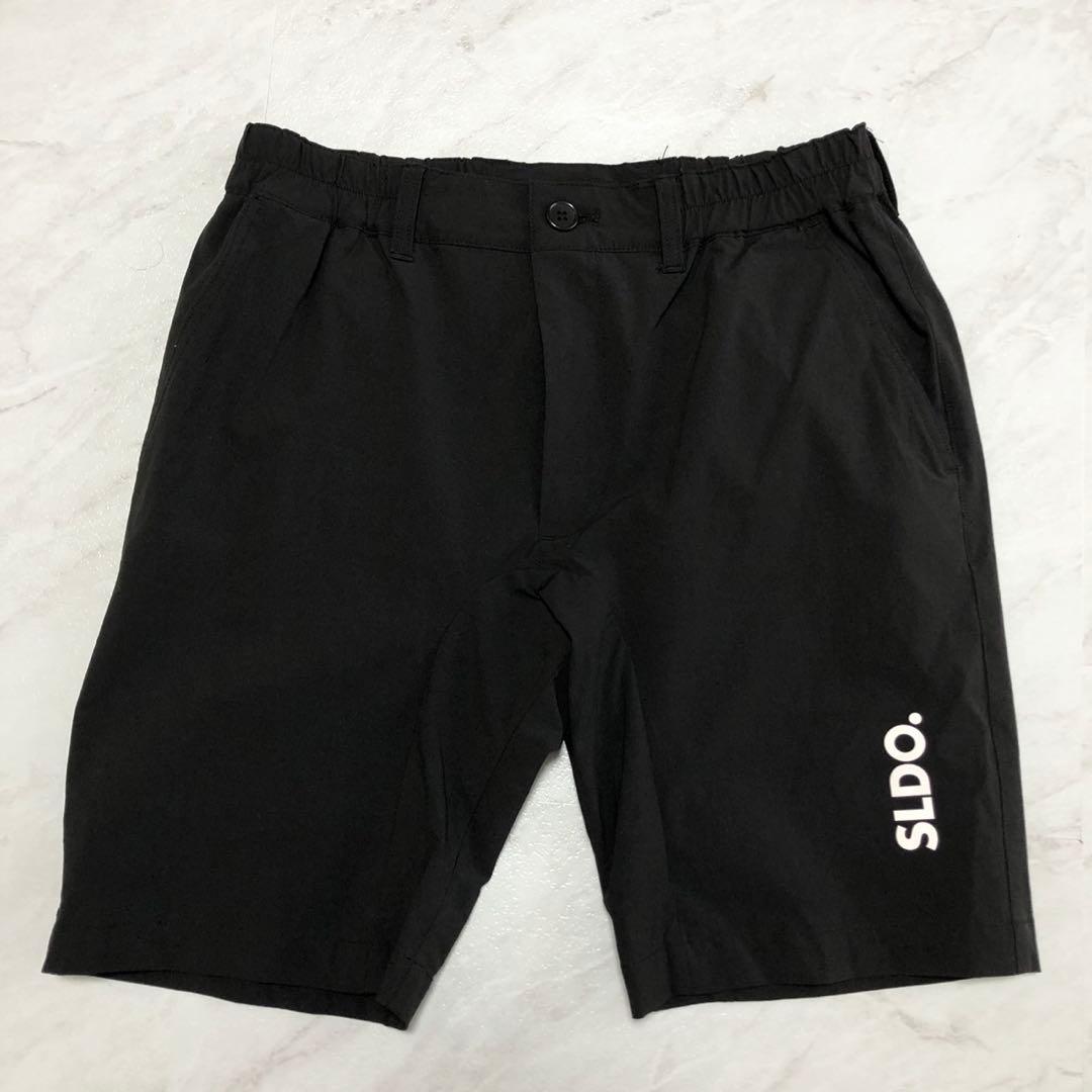 【美品】SLDO. ショートパンツ 速乾 ストレッチ ロゴ ブラック ゴルフ M