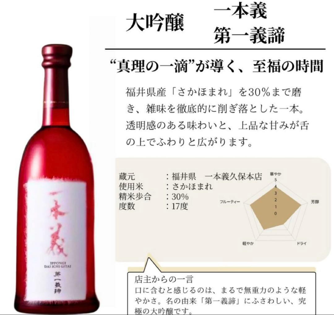 日本酒　福井県　大吟醸　一本義　第一義締　限定品　酒蔵　漆塗　箱入り　贈答品
