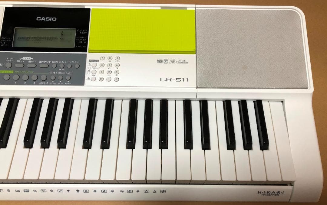 中古　CASIO LK-511　光ナビゲーションキーボード　カシオ　ペダル付
