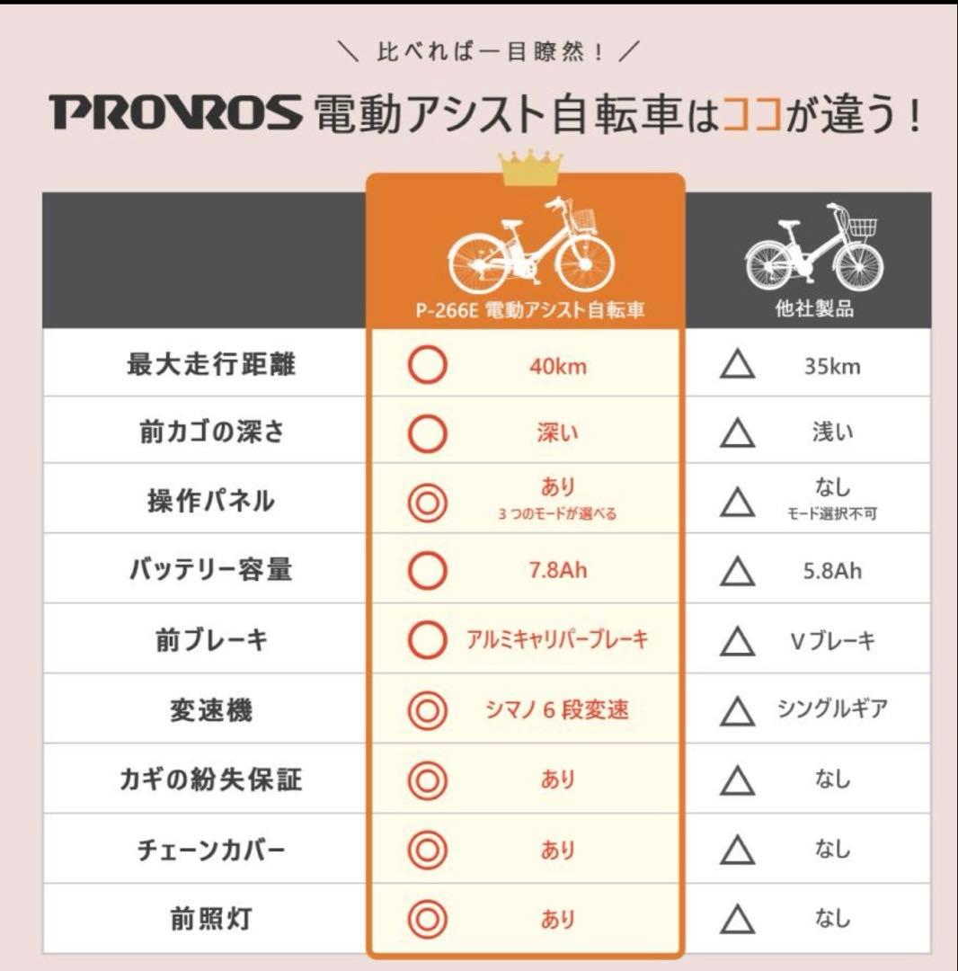使用数回！PROVROS 折りたたみ 電動アシスト自転車 26インチ シマノ