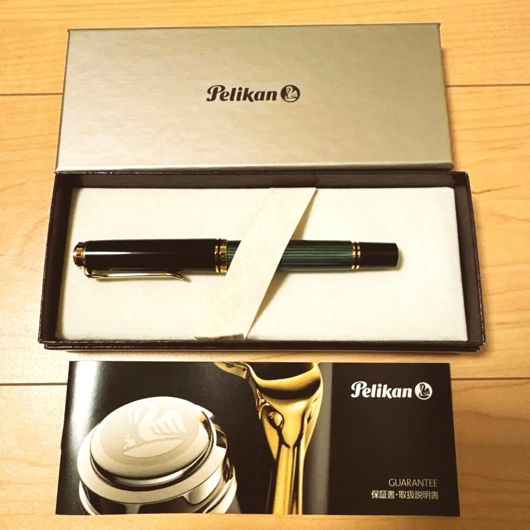 Pelikan M800緑縞18C-750 EF(極細) ペリカン　スーベレーン