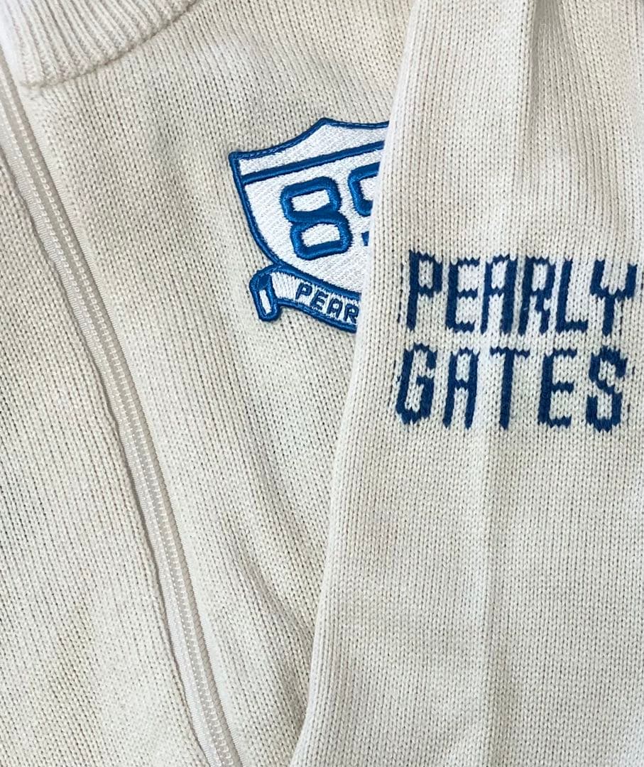 値下げPEARLY GATES クリーム色 ジャケット 89 長袖 ワッペン M