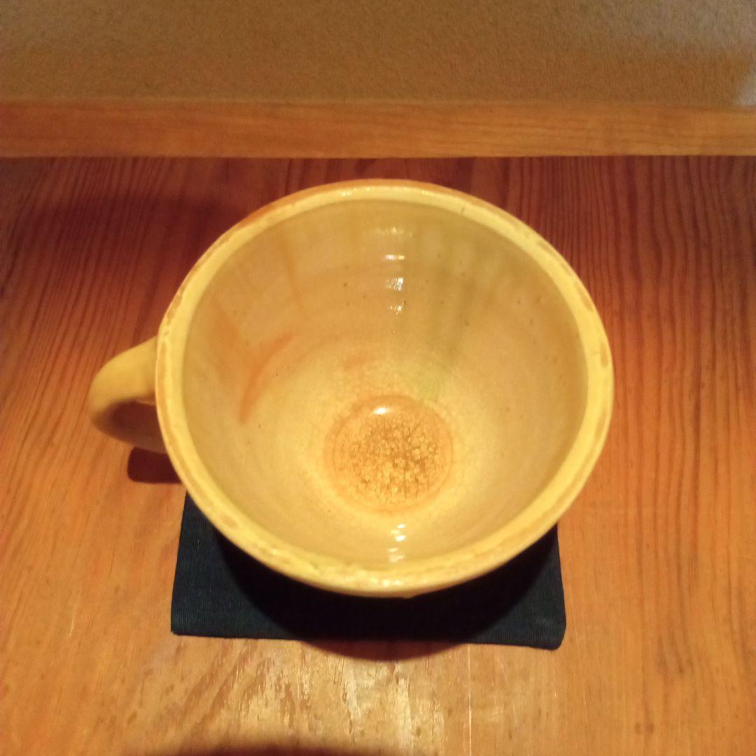 【 真作 珍品 】唐三彩様櫛目文洋茶器 (河井寛次郎) / 識箱付属