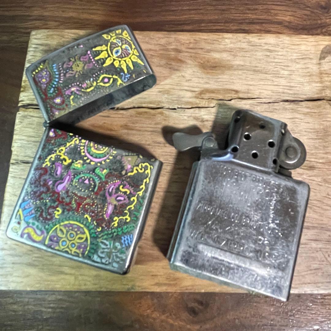 ZIPPO hide モデル 2002年 ペイズリー モッキンバードデザイン