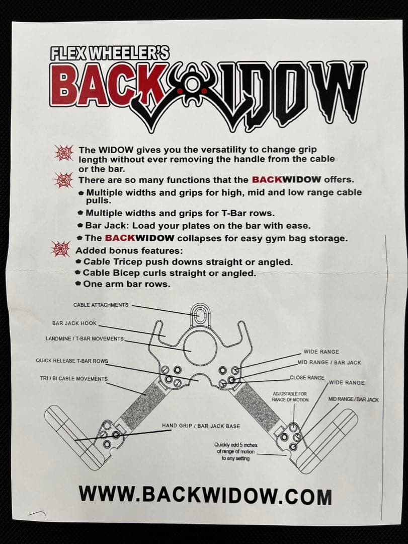 Back Widow バックウィドウ ケーブル アタッチメント