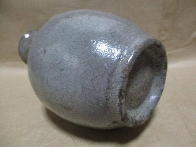 李朝　井戸釉の徳利　珍品　R3-3