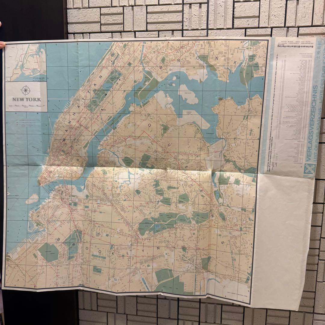 【貴重！】1963年 ニューヨーク 古地図 Bollmann