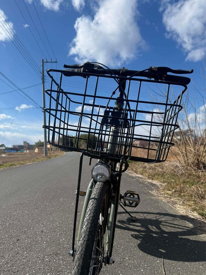 パナソニック製の青色の電動アシスト自転車