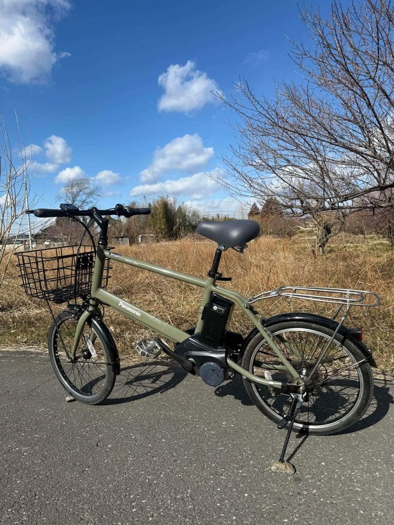 パナソニック製の青色の電動アシスト自転車