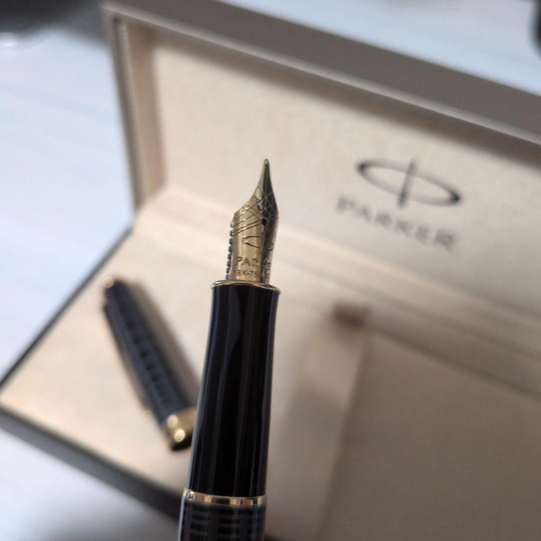 【未使用】Parker 万年筆 ソネット ダークグレー GT 18k