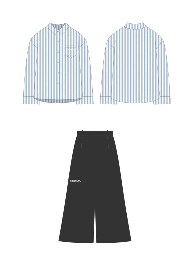 なとり　シャツ　natorium Stripe-shirt & Culottes