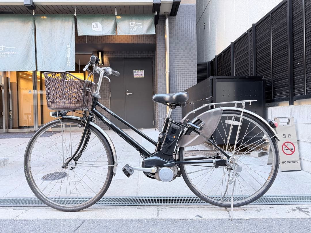 大阪府　Panasonic 電動アシスト自転車 ブラック　27インチ