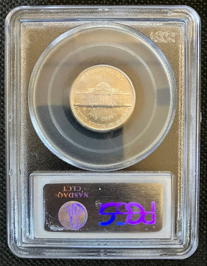 アメリカ 1943P ジェファーソン 5セント Billon貨 PCGS