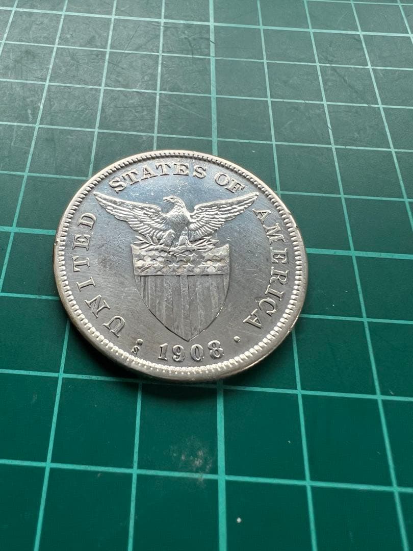 外国銀貨　フィリピン1P銀貨　1908年