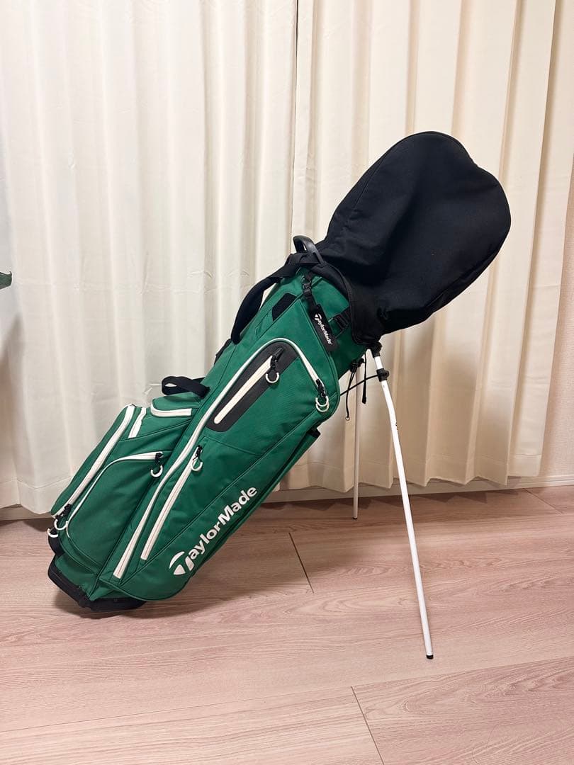 【美品】TaylorMade スタンド式ゴルフバッグ グリーン【男女兼用】