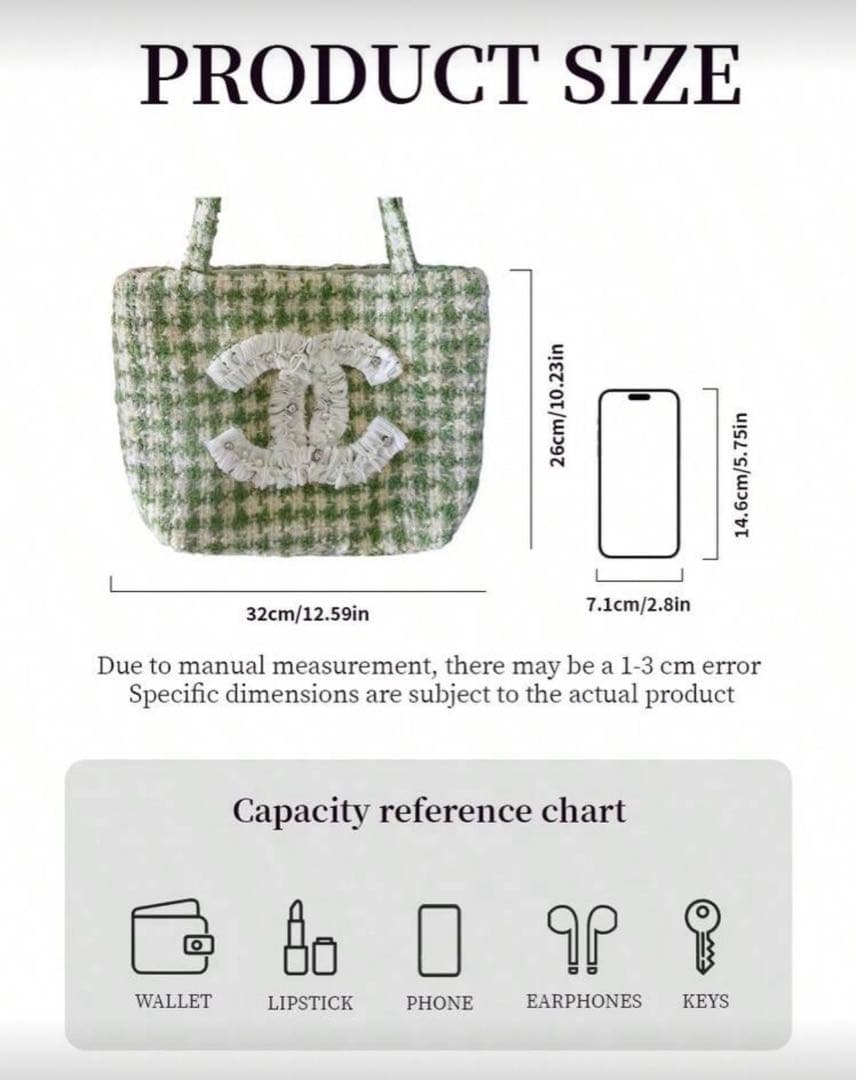 シャネル　トートバッグ フリル　シャネルノベルティ　グリーン