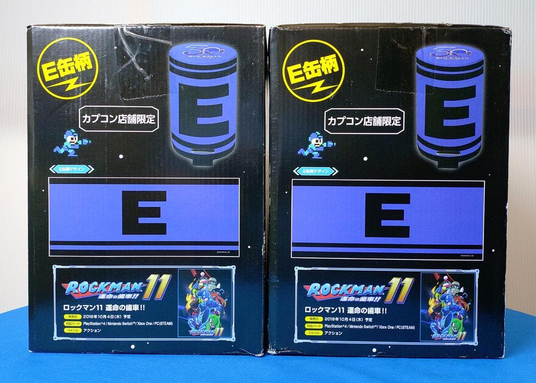ROCKMAN ペダル式ダストBOX E缶柄 ＆ ドット絵柄 2個セット激レア