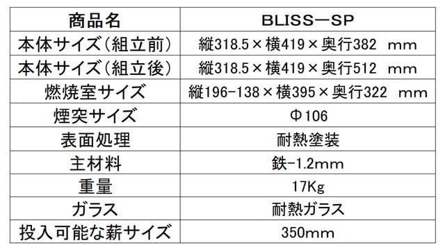 FIREGRAPHIX　ポータブル薪ストーブ　ＢＬＩＳＳ