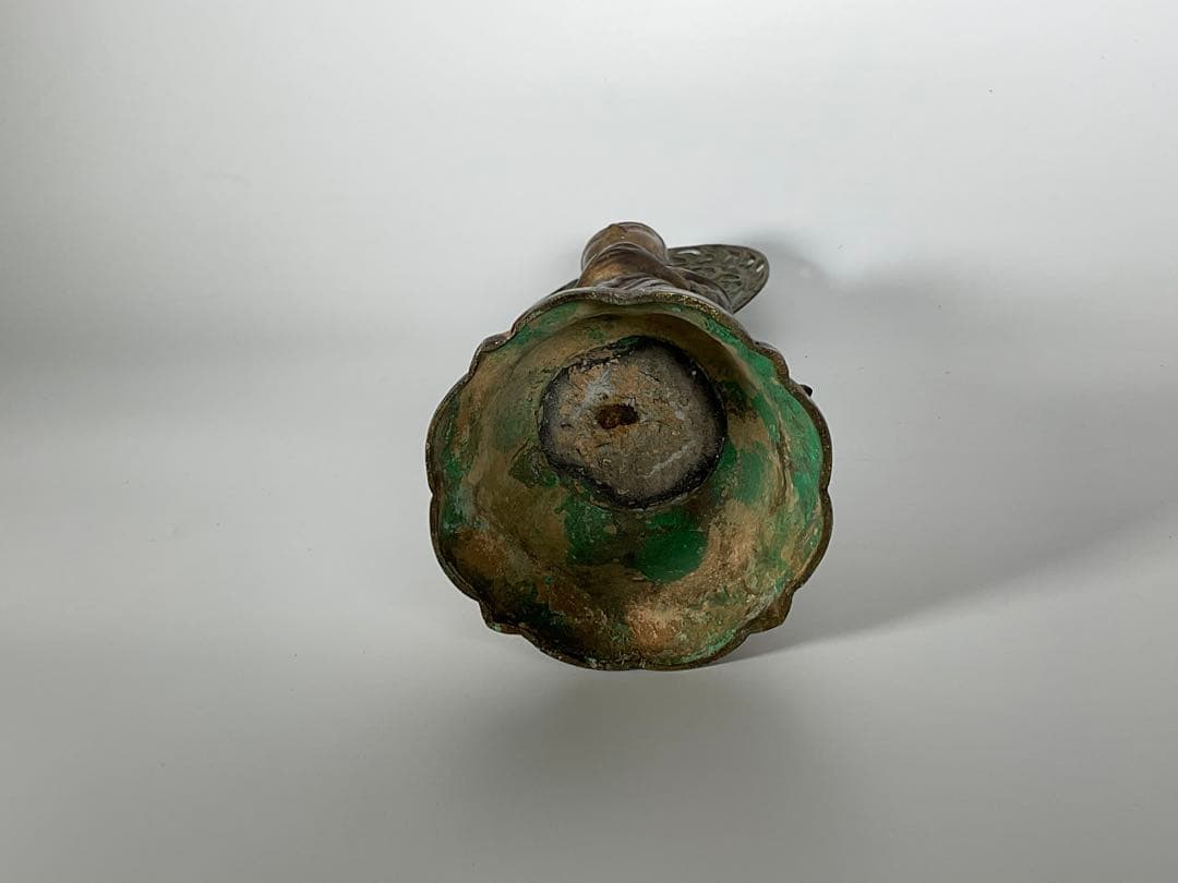 金銅仏　新羅仏　百済仏　観音菩薩　仏像　全高約32cm　仏教美術