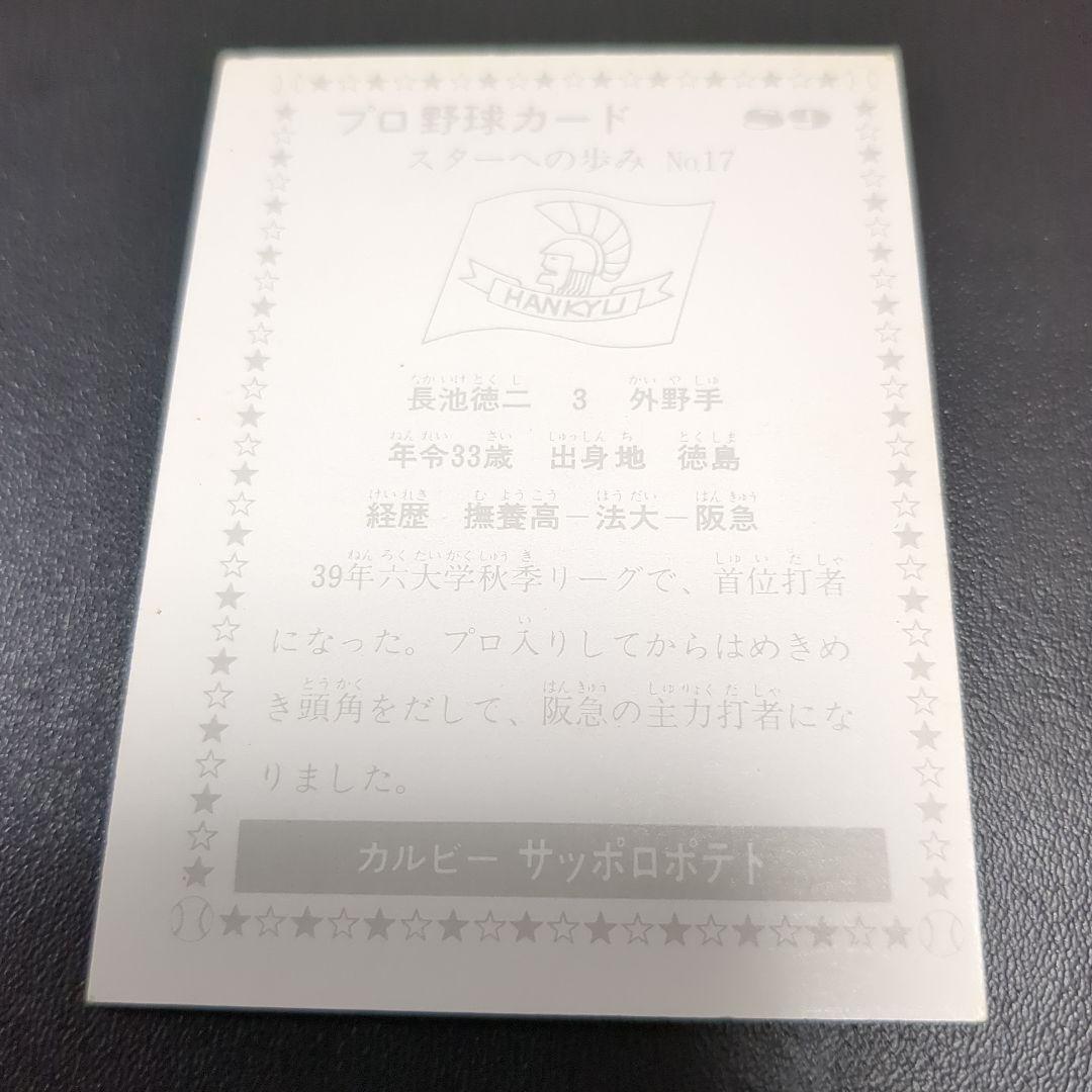 カルビープロ野球カード　長池　徳二　阪急ブレーブス　スターへの歩み