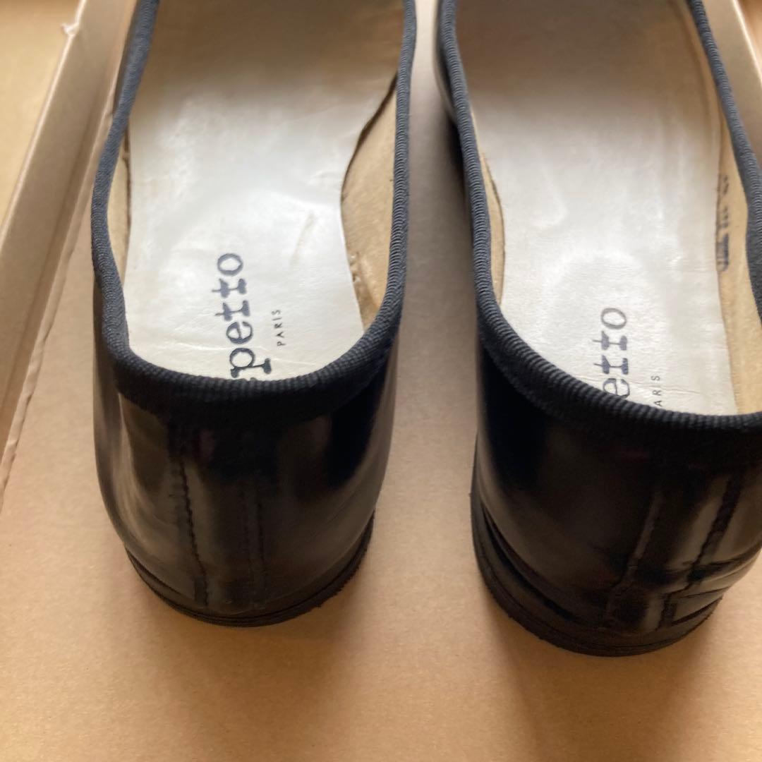repetto ブラック バレエシューズ　cuir veritable 37