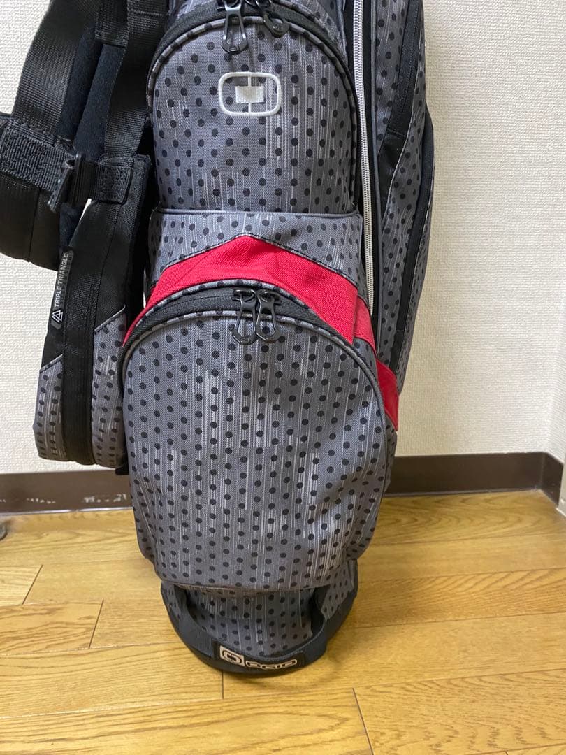ゴルフ スタンドバッグ オジオ（OGIO）グレー　赤　８分割