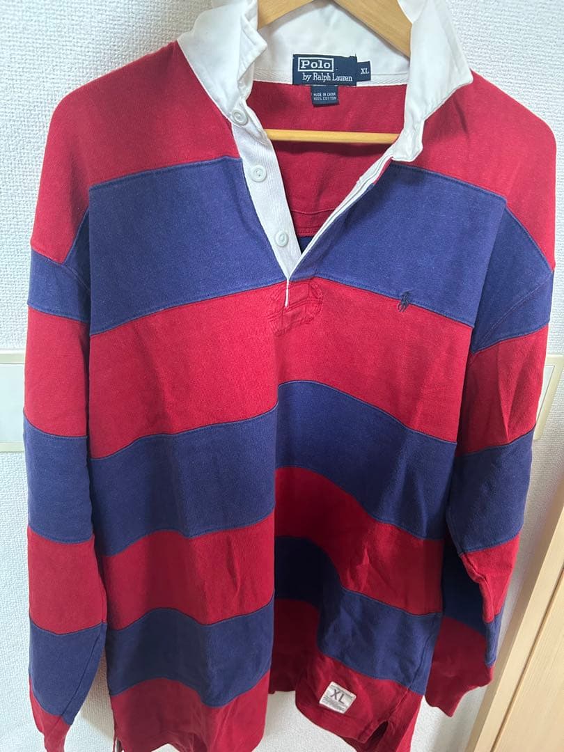 00s Polo by Ralph Lauren ラガーシャツ 赤青