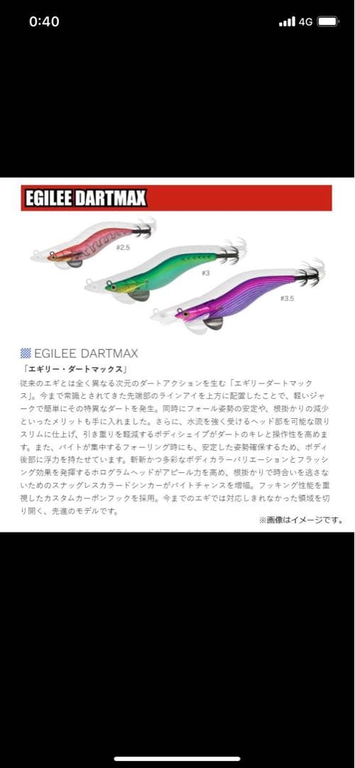 フィッシュリーグ　エギリー　ダートマックス3.5 DARTMAX 3.5号 6色