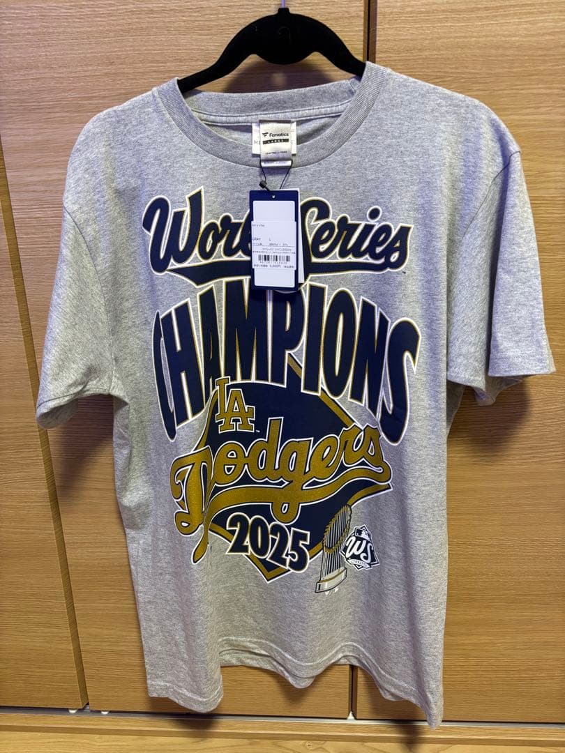 LA Dodgers ワールドシリーズチャンピオン Tシャツ Lサイズ グレー