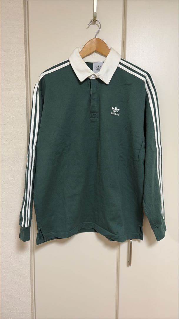 常田大希着用 adidas 3ストライプ ラグビー ロングスリーブ ポロ 2XL