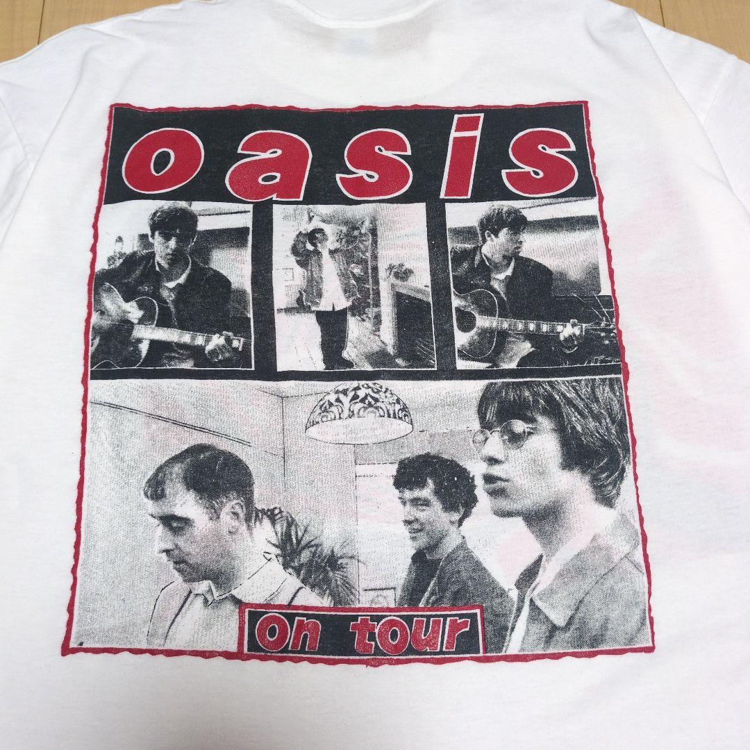 ヴィンテージ oasis オアシス ユニオンジャックロゴTシャツ ホワイト XL
