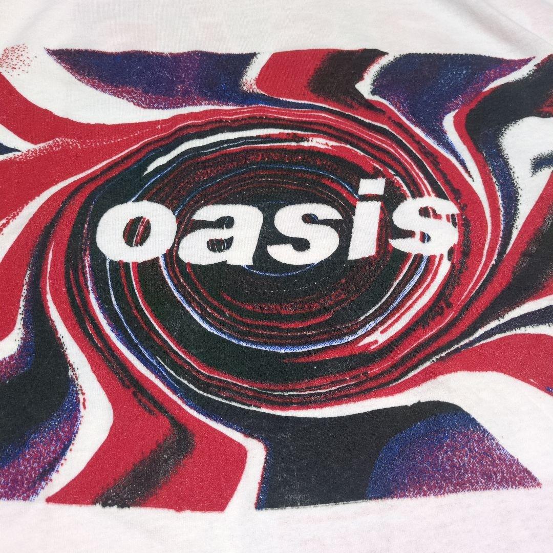 ヴィンテージ oasis オアシス ユニオンジャックロゴTシャツ ホワイト XL