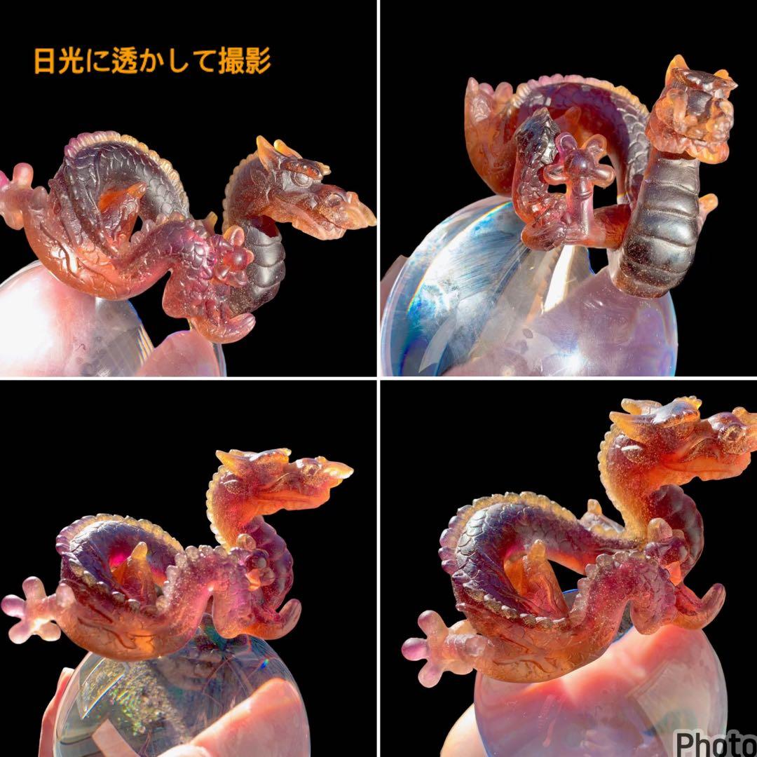 ドームフランス 本体新品同様 竜 龍 辰 ドラゴン 水晶玉 クリスタルガラス