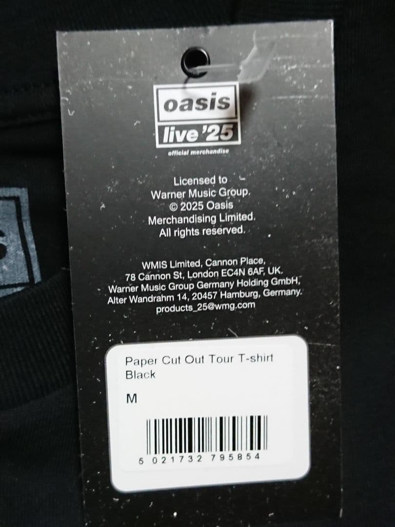 新品未使用 oasis オアシス live'25 ツアーTシャツ M タグ付き
