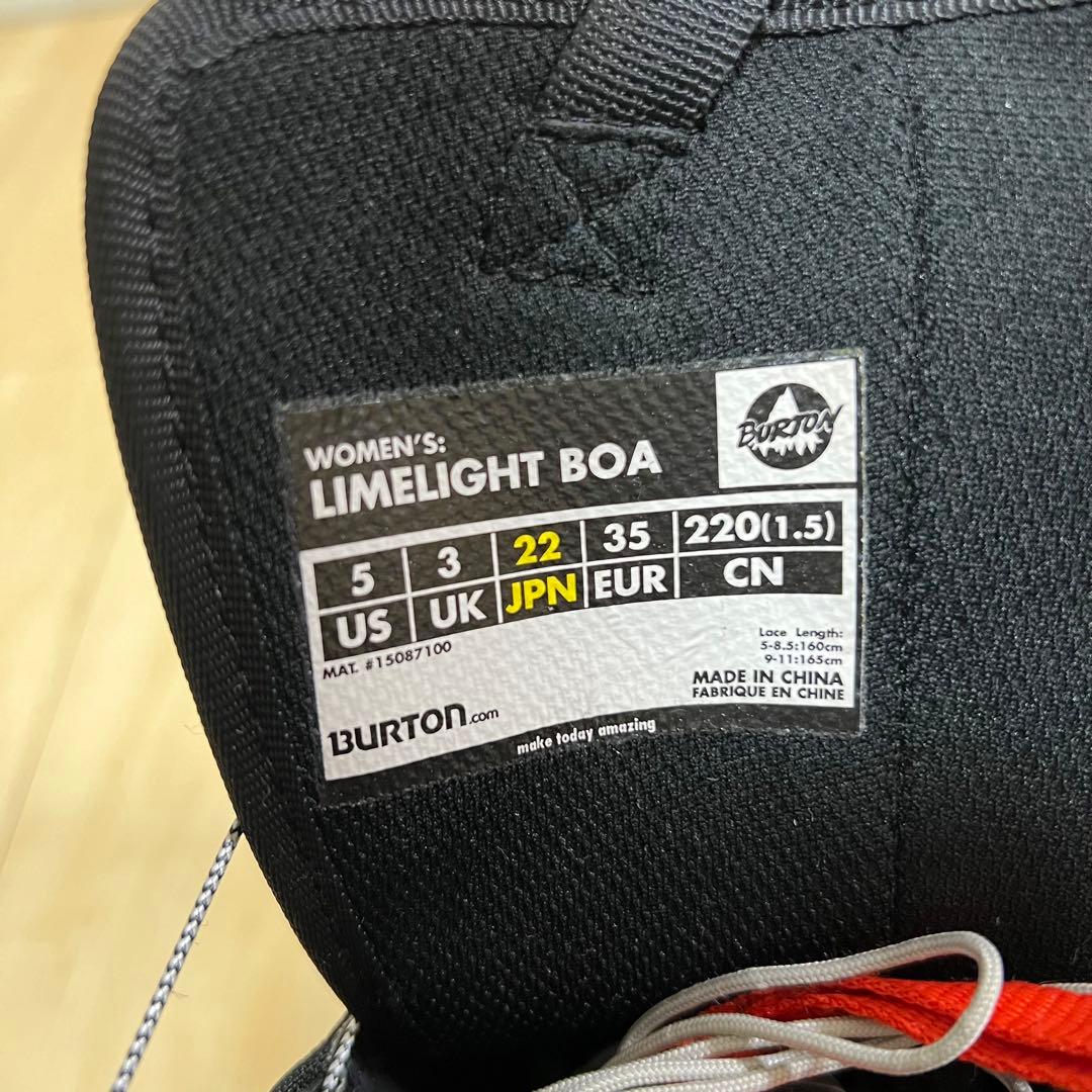 【超美品_即日発送】レディース BURTON LIMELIGHTBOA 22cm
