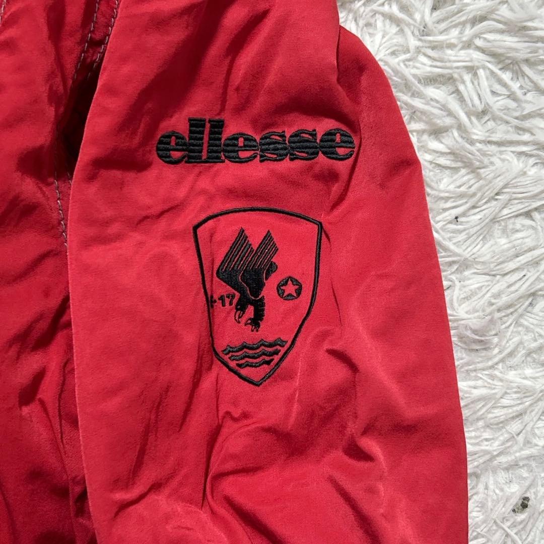 【2277】ellesse エレッセ　スキーウェア　ビッグプリント　イーグル　赤