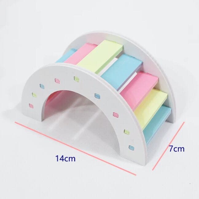 ハムスター ネズミ 小動物用二階建て飼育ケージセット ハウス家巣箱三色(ピンク)
